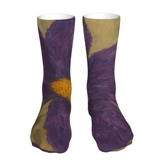 Generic Pétale De Fleur Vintage Violet Chaussettes Confortable Crew Socks Doux Chaussettes Rigolotes Pour Travail Entraînements Trekking 40Cm