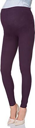FUTURO FASHION Legging Long de Grossesse - très Confortable - Coton - Nombreuses Tailles - Prune - 50