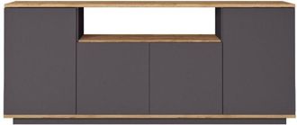 Vente-Unique Buffet avec 4 portes et 1 étagère - Anthracite et naturel - LOTULA