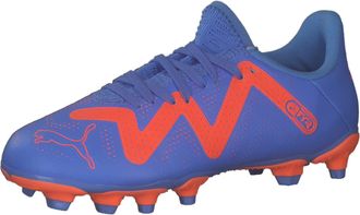 Puma Unisex Kinder Future Play Fg/Ag Fussballschuh, Blue Glimmer Puma White Ultra, 28 EU