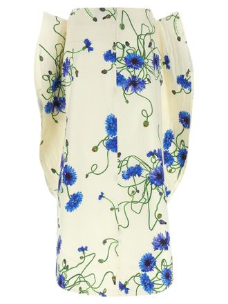 Stella McCartney Floral-Print Ruffled Skirt - Cream