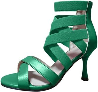 Generic Escarpins &agrave; talons fins fins et peu profonds pour femme - Coupe large - Coupe large - Pour entretiens formels - Plateforme - Pour f&ecirc;te, soir&eacute;e, Vert, 