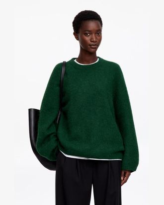 Arket Pullover Aus Alpakawolle Und Wolle -Gr&uuml;n