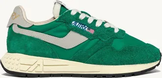 Autry BASKETS REELWIND LOW EN NYLON ET DAIM VERT