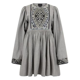 Diesel Besticktes Kleid mit langen &Auml;rmeln - - Dresses - Damen - Grau - 3XS