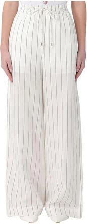 Liu Jo Femme, Pantalons, Blanc, Taille: 44 FR Pantalons en m&eacute;lange de lin