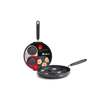 Ibili Cr&ecirc;pe-Pfanne Indubasic, f&uuml;r 4 Mini-Cr&ecirc;pes, 26 cm, Aluminium, Anti-Haft, geeignet f&uuml;r Induktion