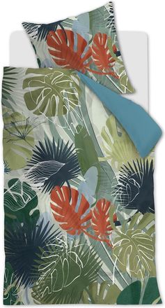 Beddinghouse Renforc&eacute;-Bettw&auml;sche-Garnitur Paper Leaves Farbe Multi Gr&ouml;&szlig;e 155 x 220 cm + 1x 80 x 80 cm