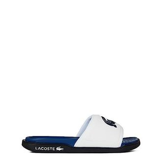 Lacoste Chaussures de piscine ServeDualist pour homme, Blanc/bleu marine, 40.5 EU