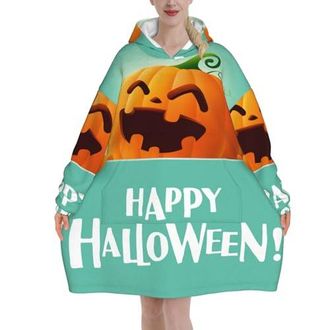Generic Couverture &agrave; capuche portable Happy Halloween surdimensionn&eacute;e en peluche douce et chaude
