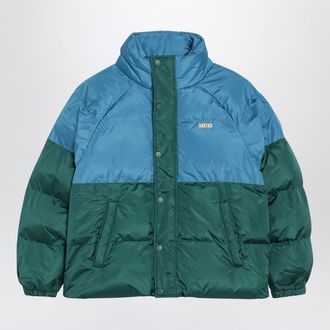 Tiny Cottons Gr&uuml;n/hellblaue Colorblock-Daunenjacke