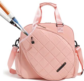 Generico Wasserdichte Tennisschläger-Schlinge, multifunktionale Sporttasche, verstellbarer Kreuzschlägerhalter, strapazierfähige Schultertasche für Badminton, 