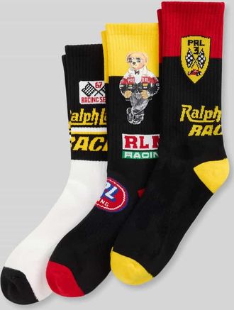 Ralph Lauren Socken mit Racing-Motiv im 3er-Pack