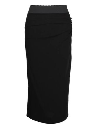 Dolce & Gabbana Midirock mit elastischem Bund - Schwarz