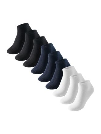 Uncover by Schiesser Herren 9 Pack Sneaker Socken Sportsocken - Sparpack, wei&szlig;, marineblau, schwarz, 43-46