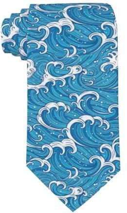 Generic Vagues De La Mer Cravate Décontractée Cravatte Polyvalente Cravate Homme Pour Adultes Travail Scolaires