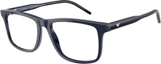 Emporio Armani Homme, Accessoires, Bleu, Taille: 53 MM Square Eyeglasses