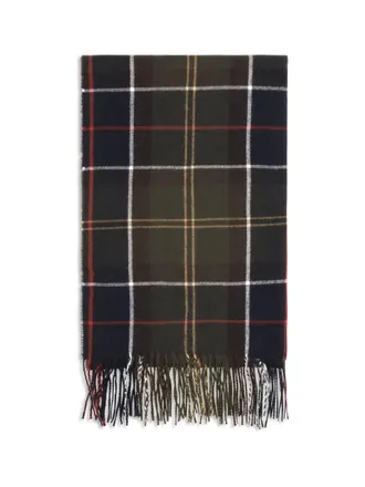 Barbour Womens Tartan Wrap Scarf Stanway Multicolour Merino Wool Scarfs