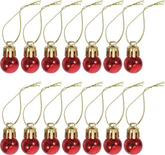 Lioobo 24 stücke bruchsichere weihnachtskugeln Mini Weihnachtskugel Urlaub weihnachtsbaumschmuck 2 cm Rot