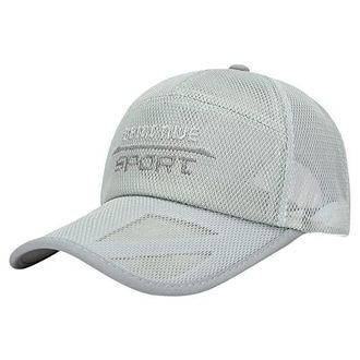 Generic Chapeau pour homme &agrave; bord creux en maille respirante pour la p&ecirc;che en plein air casquette de baseball pare-soleil visi&egrave;res de football, gris, Taille u