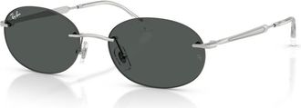 Ray-Ban unisex, Accessoires, Gris, Taille: 54 MM Oval Lunettes de soleil