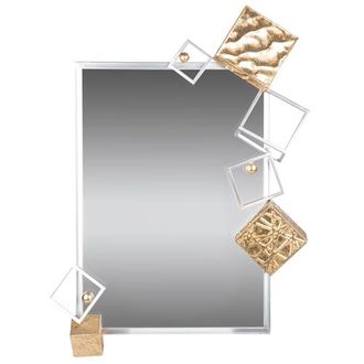 Gilde Spiegel Cubes - rechteckig - Metall - goldfarben/silberfarben - H&ouml;he 85cm x Breite 64cm - metallische Optik