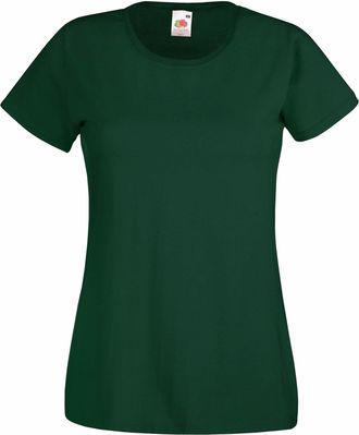 Fruit Of The Loom Rundhals Damen T-Shirt, Farbe:flaschengr&uuml;n, Gr&ouml;&Atilde;Ye:S