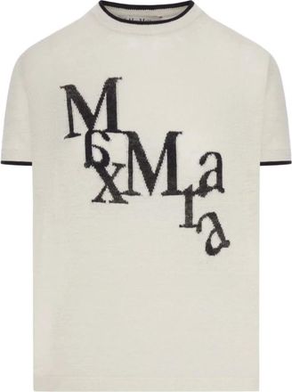 Max Mara Femme, Pulls, Blanc, Taille: 42 FR T-shirt ras du cou