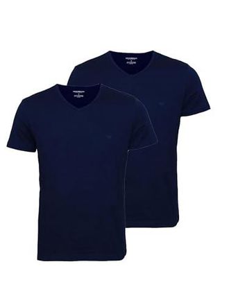 Emporio Armani 111648CC722, Haut de Pyjama Homme, Bleu-Blau (Marine 27435), Medium ( lot de 2 )