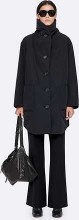 AllSaints Darcie Puffer in gewaschenem Schwarz