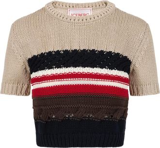 Iceberg Femme, Pulls, Multicolore, Taille: 38 FR Pull &agrave; Manches Courtes et Col Rond