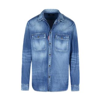 Dsquared2 Homme, Chemises, Bleu, Taille: L Chemise en jean bleu clair