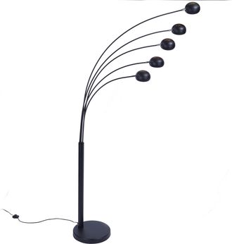 Invicta Interior Bogenlampe FIVE LIGHTS 205cm schwarz und gold farben mit Metall ummanteltem Marmorfuß