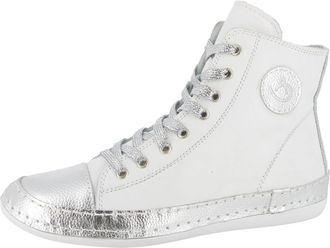 Andrea Conti Damen High Top Sneaker, weiß/Silber, 38 EU
