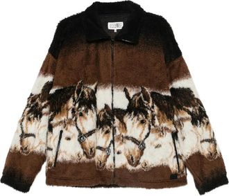 Maison Margiela Horse-print Zip-up Cardigan