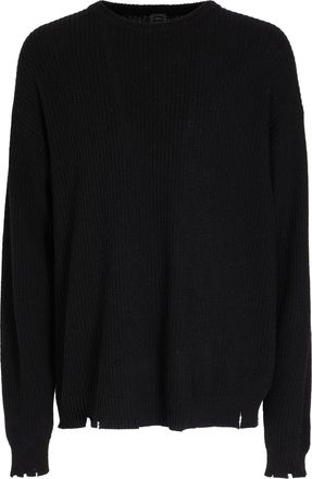 8 by YOOX WOOL BLEND DISTRESSED KNIT CREWNECK