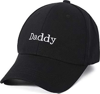 ZLYC Coton Brodé Casquette de Baseball pour Homme Femme(Papa,Noir,),Taille Unique