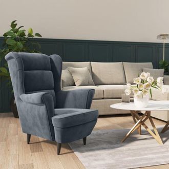 vidaXL Vidaxl - Fauteuil relax gris fonc&eacute; en velours - Rembourrage confortable - Dimensions 74x84x100 cm - Capacit&eacute; de charge 110 kg
