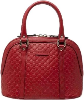 Gucci Sac bandouli&egrave;re en cuir gaufr&eacute; Pre-owned - Femme - Pre-owned - Rouge - Taille: ONE Size