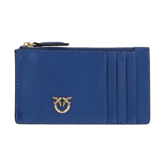 Pinko Pinko - Portefeuille Classique en Cuir - Femme - Accessoires - Bleu - Taille: ONE Size