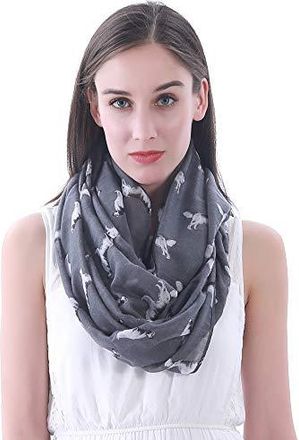 Lina & Lily écharpe tube snood à motif chien Golden Retriever (Gris)