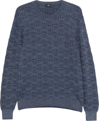 Etro Pullover mit Rundhalsausschnitt aus Wolle - - Knitwear - Herren - Blau - XL