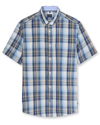 Olymp Casual, Regular Fit, Kurzarmhemd mit Glencheck-Muster in