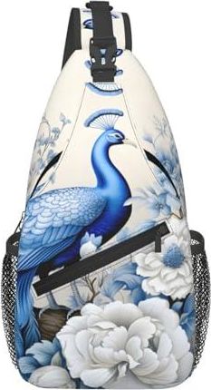 Generic Sacoche Port&eacute; &eacute;paule Belles fleurs de paon Antivol Sac &agrave; Bandouli&egrave;re R&eacute;glable Sac &agrave; Dos Militaire pour Homme &eacute;cole Femme