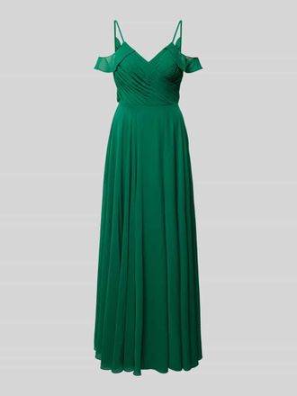 Mascara Maxikleid im unifarbenen Design mit Raffungen