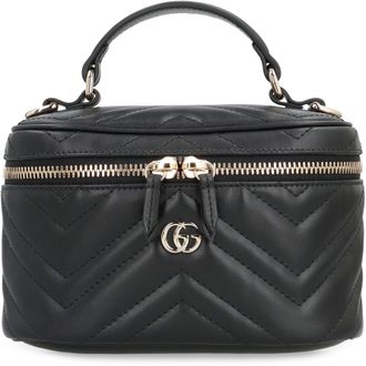 Gucci Womens Handbag Gg Marmont Leather Mini Black Calf Handbags Hand Bags