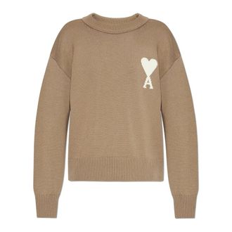 Ami Femme, Pulls, Brun, Taille: 38 FR De Coeur Crewneck Sweater