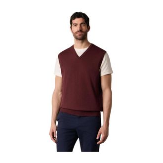 Brooks Brothers V-Neck Strickweste - - Knitwear - Herren - Rot - M