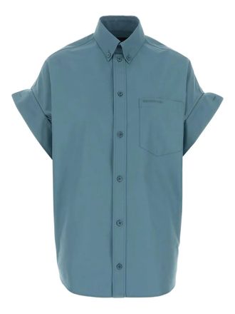 Balenciaga chemise oversize &agrave; manches courtes - Bleu