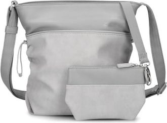 zwei JANA J100 Sac à bandoulière pour femme avec sangle réglable 5 l Sac à main avec fronce latérale Cuir imperméable Sac à main avec trousse de maquillage